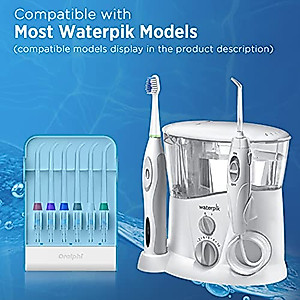 Replacement Tips for Waterpik Water Flosser (6 Classic Jet Tips & Storage Case Bundle)