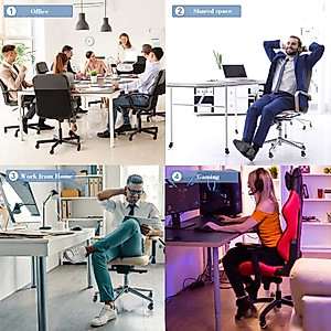 Office Chair Caster Wheels, Heavy-Duty Rubber Chair Wheels Replacement for Hardwood Floor & Carpet, Universal Fit Stem 7/16 Inch, Set of 10