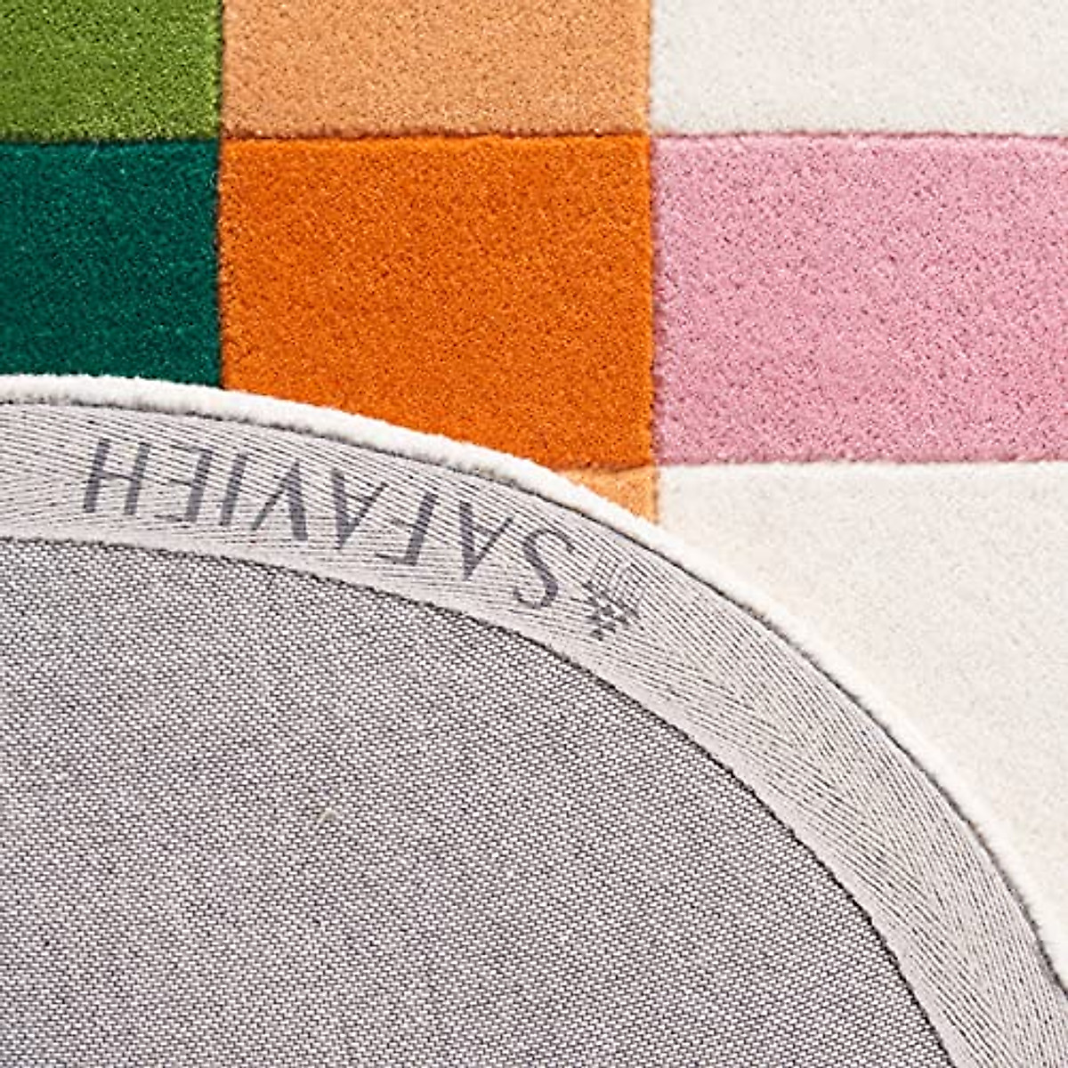 SAFAVIEH Fifth Avenue Collection Area Rug - 8' x 10', Ivory & Pink, Handmade Mid-Century Modern Abstract Wool, Ideal for High Traffic Areas in Living Room, Bedroom (FTV147A)