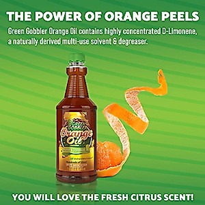 Green Gobbler All-Natural, Cold Pressed Concentrated Orange Oil for Home and Outdoor Multi-Purpose Cleaning- Hundreds of Uses, 32 oz