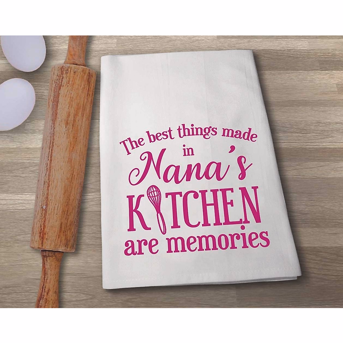 Honey Dew Gifts, The Best Things Made in Nana’s Kitchen are Memories, Flour Sack Towels, Kitchen Dish Towels, Grandma Towel, Granny Gifts, Nana Gifts for Christmas, 27 x 27 Inch, Made in USA