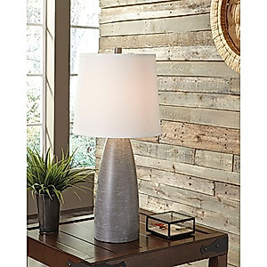 Signature Design by Ashley Shavontae Modern Table Lamp, 2 Count Lamps, 27.5", Gray