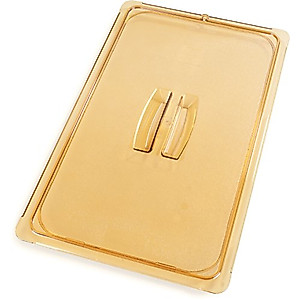 Carlisle FoodService Products 10410U13 StorPlus High Heat Universal Handled Food Pan Lid, Full Size, Amber