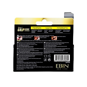 EBIN NEW YORK Grip Bond Eyelash Adhesive (Paddle Type, Black/Dries Dark, 0.18 oz) | Hypoallergenic Latex Free Formaldehyde Free Lasts All Day Ideal for Sensitive Skins