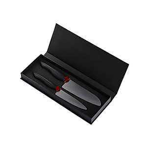Kyocera Innovation Series 2Piece Ceramic Knife Gift Set, Black Handle, Black Blade