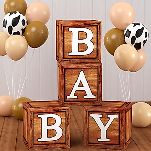 Winrayk 141Pcs Cow Baby Shower Decorations for Boy Girl Cow Birthday Party Decorations Supplies Cow Print Balloon Arch Baby Boxes with Letters Oh Baby Backdrop Farm Holy Cow Im One Birthday Decoration