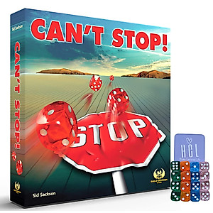 Can't Stop, Family Board Game, Fun for Kids, Teens, and Adults Bundled with Three Extra Sets of Dice (Eagle-Gryphon 2021 Edition)