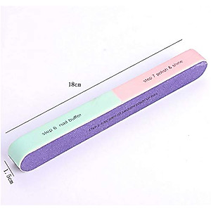 XICHEN 7-Way Nail Buffer Nail Shiner Sponge Nail Files Sanding Blocks - 12pcs