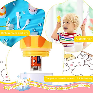 2 Pieces Kids U-Shaped Electric Toothbrush Automatic Toothbrushes Ultrasonic Kids Cartoon Toothbrush 360 Degree Whitening Kids with 3 Types of Brush Head (Yellow and Pink)