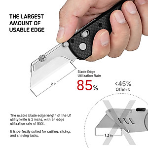 OKNIFE Otacle U1 Folding Pocket Utility Knife, Quick Change Box Cutter with Rail Lock, EDC Razor Knife with Pocket Clip for Office, Factory