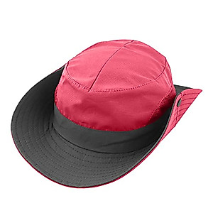 4 Pack Womens Ponytail Summer Sun Hat UV Protection Foldable Mesh Wide Brim Beach Fishing Cap (4 Pack-Purple＆Watermelon Red＆Sky Blue＆Grey)