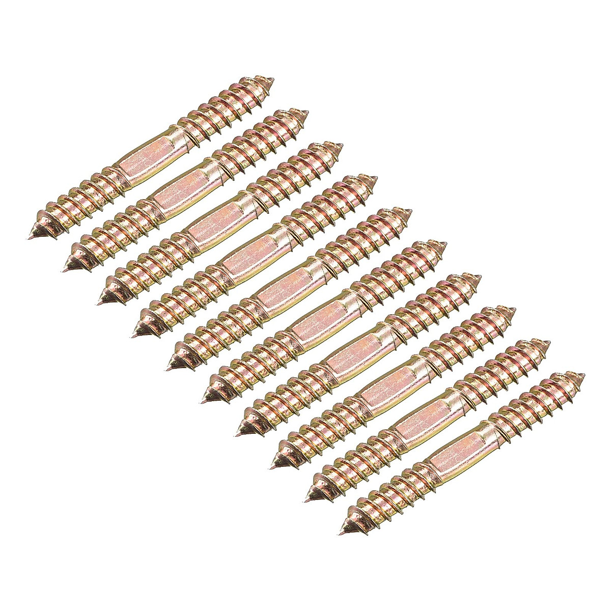 uxcell 10x80mm Hanger Bolts, 12pcs Double Ended Self-Tapping Thread Wood to Wood Dowel Screws for Wood Connecting