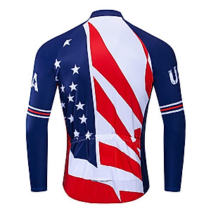 Men's Cycling Jersey Long Sleeve Men Bike Shirt Tops Breathable Bicycle Clothing Quick Dry