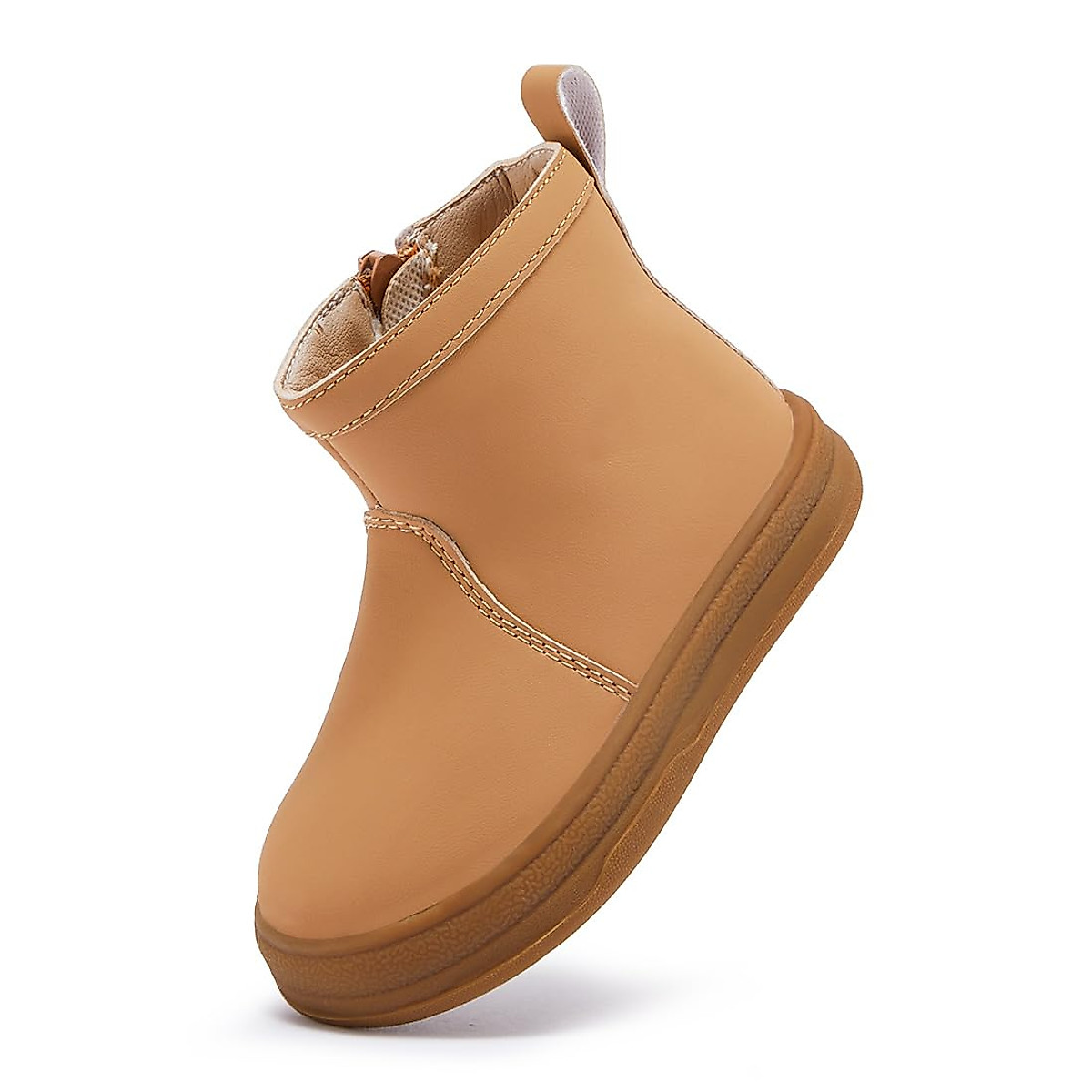 BMCiTYBM Baby Winter Snow Boots Girls Boys High Top Faux Fur First Walking Shoes Camel Size 6-12 Months Infant