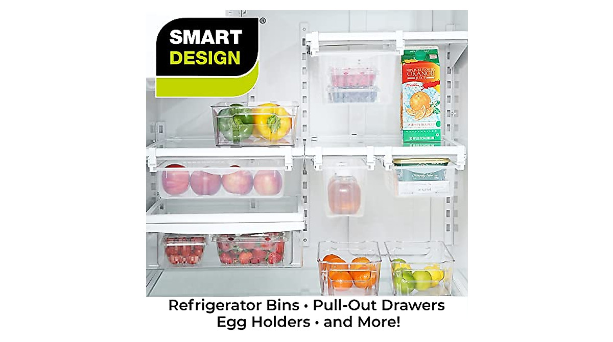 Smart Design Adjustable Pull Out Refrigerator Drawer Set