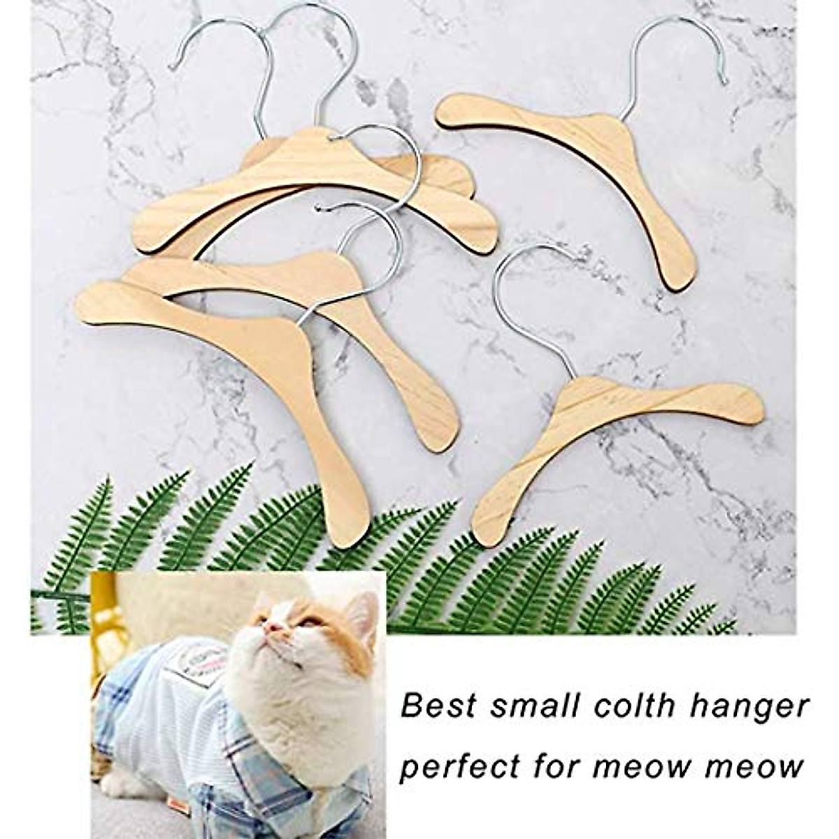 5 Pack Kids Hangers Baby Hanger Wooden ,8.6 INCH Pet Clothes Hangers for for Dog Cat Baby Toddler Kids Little Hangers for Doll Dress Clothes Gown Outfit Holders Accessories (L)