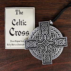 Men's Pewter Large Celtic Equal Arm Cross Pendant Necklace - 2.5 Inches