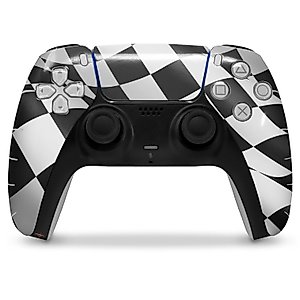WraptorSkinz Skin Wrap compatible with Sony PS5 DualSense Controller Checkered Racing Flag (CONTROLLER NOT INCLUDED)