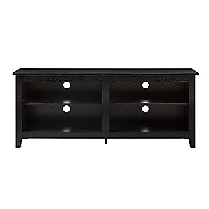 Walker Edison Wren Classic TV Console Entertainment Media Stand with Storage for Televisions up to 65 Inches, 58 Inch, Black