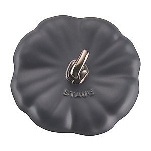 STAUB Ceramic 0.75-qt Petite Ceramic Pumpkin, Oven & Stove Safe up to 572°F, Pumpkin Dish, Ceramic Baking Dish, Candy Dish, Matte Black
