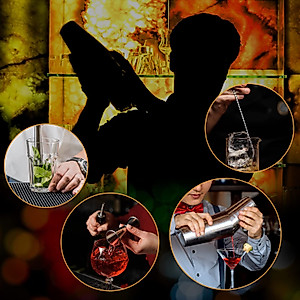 25 oz Crystal Cocktail Mixing Glass Set - Bartender Kit for Drinking Lover - Stainless Steel Hand Shaker, Spoon, Ice Tongs, Jigger, Pourer, Strainer & Muddler for Home Bar