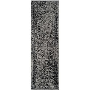 SAFAVIEH Adirondack Collection Area Rug - 9' x 12', Grey & Black, Oriental Distressed Design, Non-Shedding & Easy Care, Ideal for High Traffic Areas in Living Room, Bedroom (ADR109B)