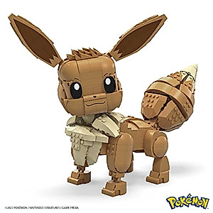 Mega Pokémon Building Toys Set Jumbo Eevee with 824 Pieces, Articulated and Poseable, 11 Inches Tall, for Kids (Amazon Exclusive)