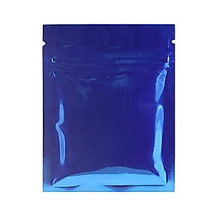 QQ Studio 100x Premium Smell Proof Food Safe Double-Sided Color Mylar Foil Flat Heat Sealable Sample Ziplock Bag 7.5x10cm (3x4") (Dark Blue)