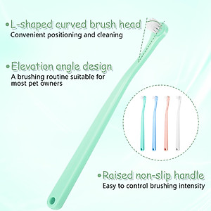 Lusofie 4pcs Dog Toothbrush Mini Head Puppy Toothbrush for Pet Toothbrush Cleaning Kit，Small Tooth Brush for Puppies Cat Tooth Brush Soft Bristles Small Dog Toothbrush Brushing Kit