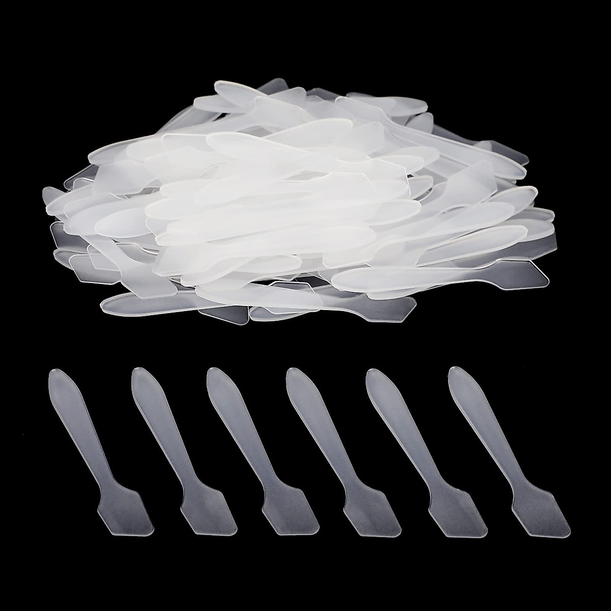 G2PLUS 100 PCS Disposable Makeup Frosted Tip Spatula, 3.2'' x 0.6'' Makeup spatula, Cosmetic Spatula for Mixing and Sampling, Facial Stick Applying the Mask, Clay mask, Peel Pask, Serum Polypropylene