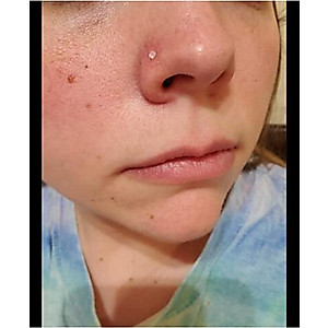 D.Bella 18g Clear Nose Ring Retainer Bioflex L Shape Nose Rings Studs Piercing Jewelry Flat Top