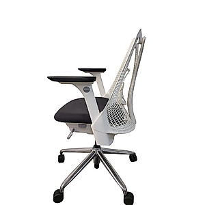 OFFICE LOGIX SHOP Нeгmaп Μilleг Sayl Chair (Open Box) (White w/Lumbar Chrome Base)