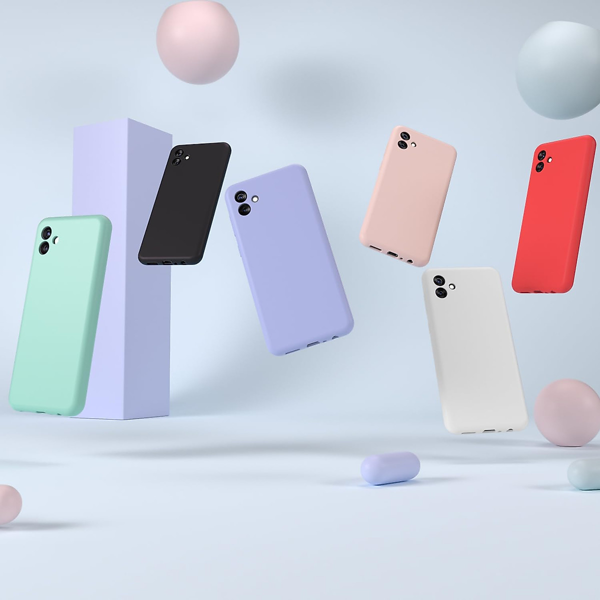 NUIMADL Galaxy A04 Case 6.5 inch, Soft Liquid Silicone Protective and Anti-Scratch Microfiber Lining Shockproof Compatible with A04 4G Cover (Green)