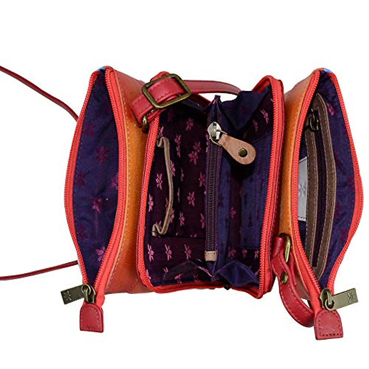 Anuschka Women's Hand Painted Genuine Leather RFID Blocking Triple Compartment Travel Organizer - Guiding Light