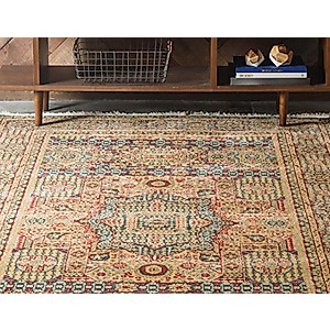 Unique Loom Palace Collection Traditional, Southwestern, Medallion, Geometric Area Rug, 9' 0" x 12' 0", Navy Blue/Tan
