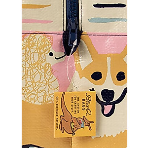 Blue Q Shoulder Totes: Hefty Zipper, Exterior Pocket, Reinforced Floor. (Happy Dog)