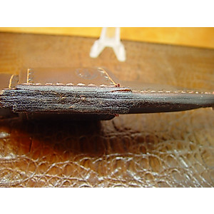 Custom Leather Knife Sheath for a Buck 692 Vanguard or Zipper. Tooled & Dyed Brown_AB