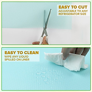 VITCHAL 9 Pcs-17.5''x11.5'' Refrigerator Liners, Drawer Table Mats, Washable Mats Covers Pads, Organization for Top Freezer Glass Shelf Wire Shelving Cupboard Cabinet Drawers [3 Blue+3 Green+3 Pink]