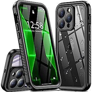 Oterkin for iPhone 14 Pro Max Case Waterproof, iPhone 14 Pro Max Phone Case with Built-in Screen Protector [360°Full Body Protection][12 FT Military Grade] Rugged Case for iPhone 14 Pro Max (Black)