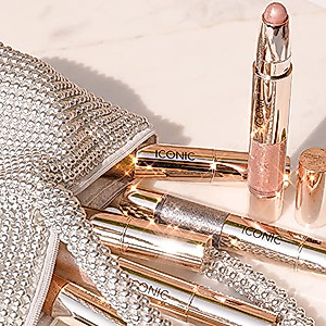 ICONIC LONDON Glaze Crayon | Dual Ended Eyeshadow Stick for Sparkling, Wet-Look Glazed Effect, Cruelty Free, Vegan Makeup, Original (Champagne) 0.92 oz