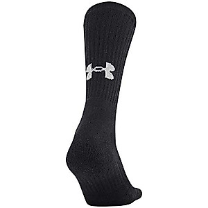 Under Armour Adult Training Cotton Crew Socks, Multipairs , Black (6-Pairs) , Medium