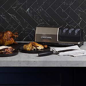 Chef'sChoice Commercial EdgeSelect Diamond Hone Electric Kitchen Knife Sharpener NSF Approved, 3-Stage, Silver