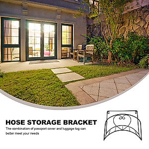DOITOOL Hose Wrought Iron Frame Wall Hose Holder Iron Garden Hose Holder Hose Hanger Wall Hose Hook Garden Water Hose Holder Garden Hose Stand Water Hose Storage Hanger Soft Hose Work car