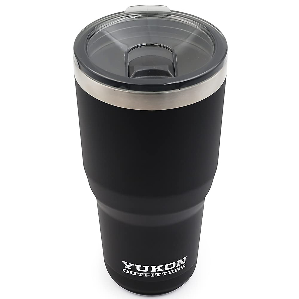 Yukon Outfitters Freedom High Grade 18/8 Corrosion-Resistant Stainless Steel Double Wall Vacuum Insulated Tumbler (30oz / 890ml) - 7.85" H x 3.9" Top Dia. / 2.9" Bottom dia., Black