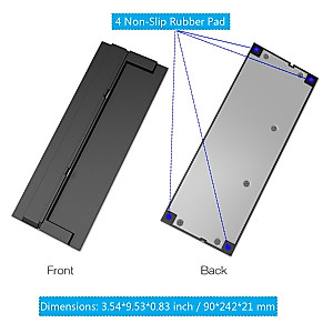 Whiteoak Vertical Stand for Xbox One X with ABS Platic Front + Metal Bottom Plate & 4X Non-Slip Rubber Pad(Metal Bottom Plate)