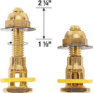 Fluidmaster 7110A-001-P10 Setfast Self-adjusting Toilet Bowl To Floor Bolts, 5/16 In. x 1-1/2 to 2-1/4 In, Brass