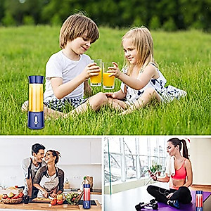 AIKIDS Portable Blender - 17Oz Personal Blender for Smoothies and Shakes | 4000mAh Rechargeable USB Mini Blender with 6 Blades | Handheld Blender for Sports Travel Gym