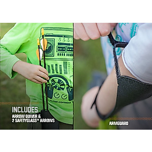 Bear Archery Goblin Bow Set for Youth, Recommended Ages 4-7, Ambidextrous, Continuous Draw Weight Up to 15-18 lb., Continuous Draw Length Up to 22-24-inches