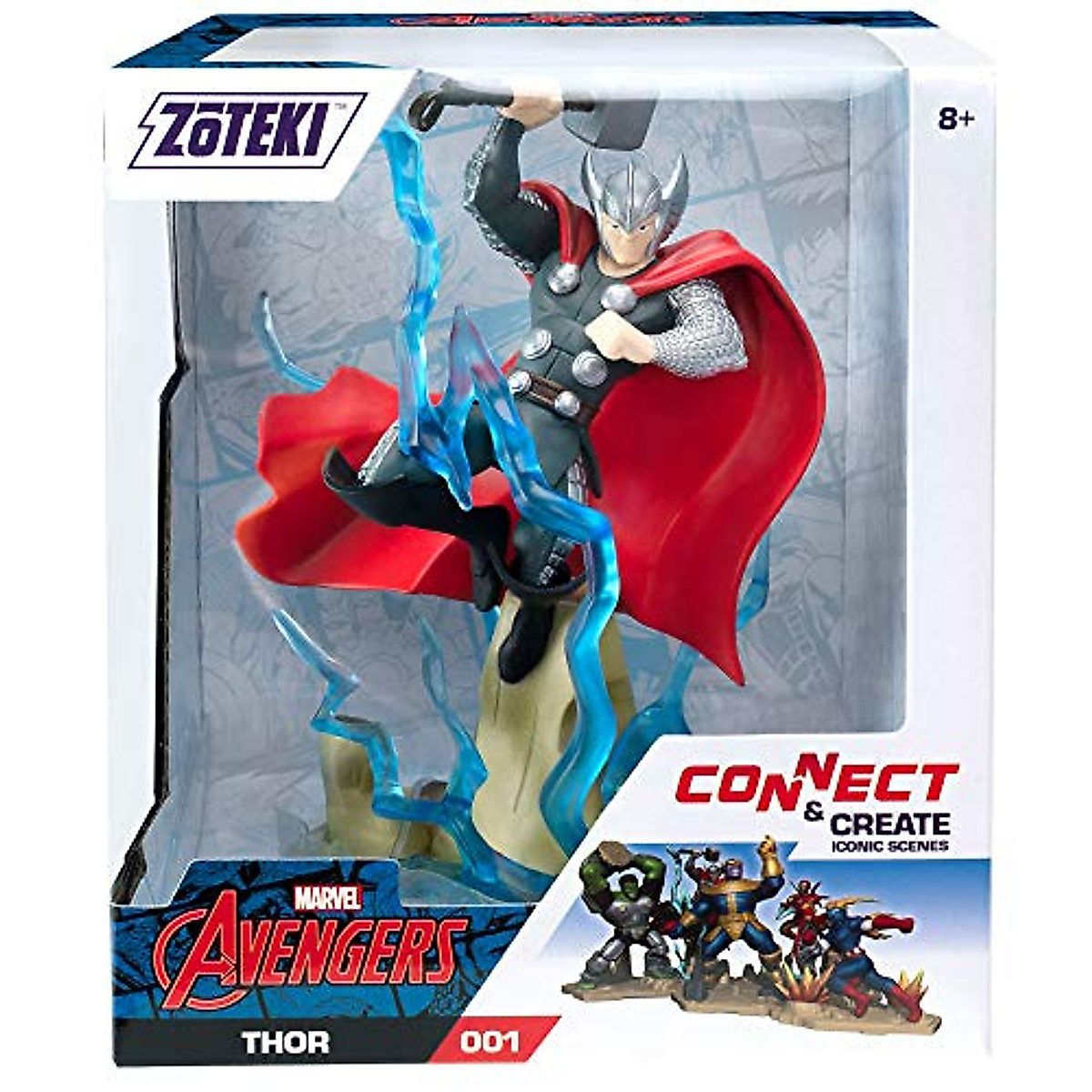 Zoteki Avengers Series 1-4” Thor Collectible - Inspired by ‘Infinity’ - Collect Them All: Fan Favorite Characters Iron Man, Hulk, Captain America, Captain Marvel, Thanos, Mystery Chase Variant