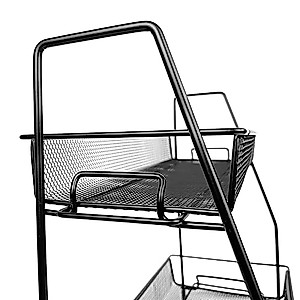 Glynae Kitchen countertop organizer spice rack L35 x W17 x H32.5 cm Bathroom counter organizer storage shelf easy to install and firm - Black